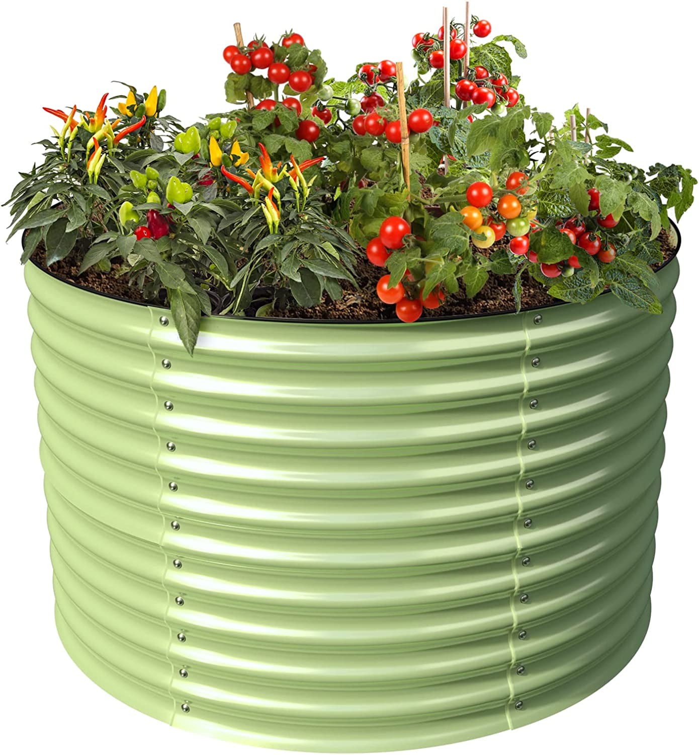 Olle 32" Tall, Raised Garden Beds Outdoor for Vegetables, Round ...