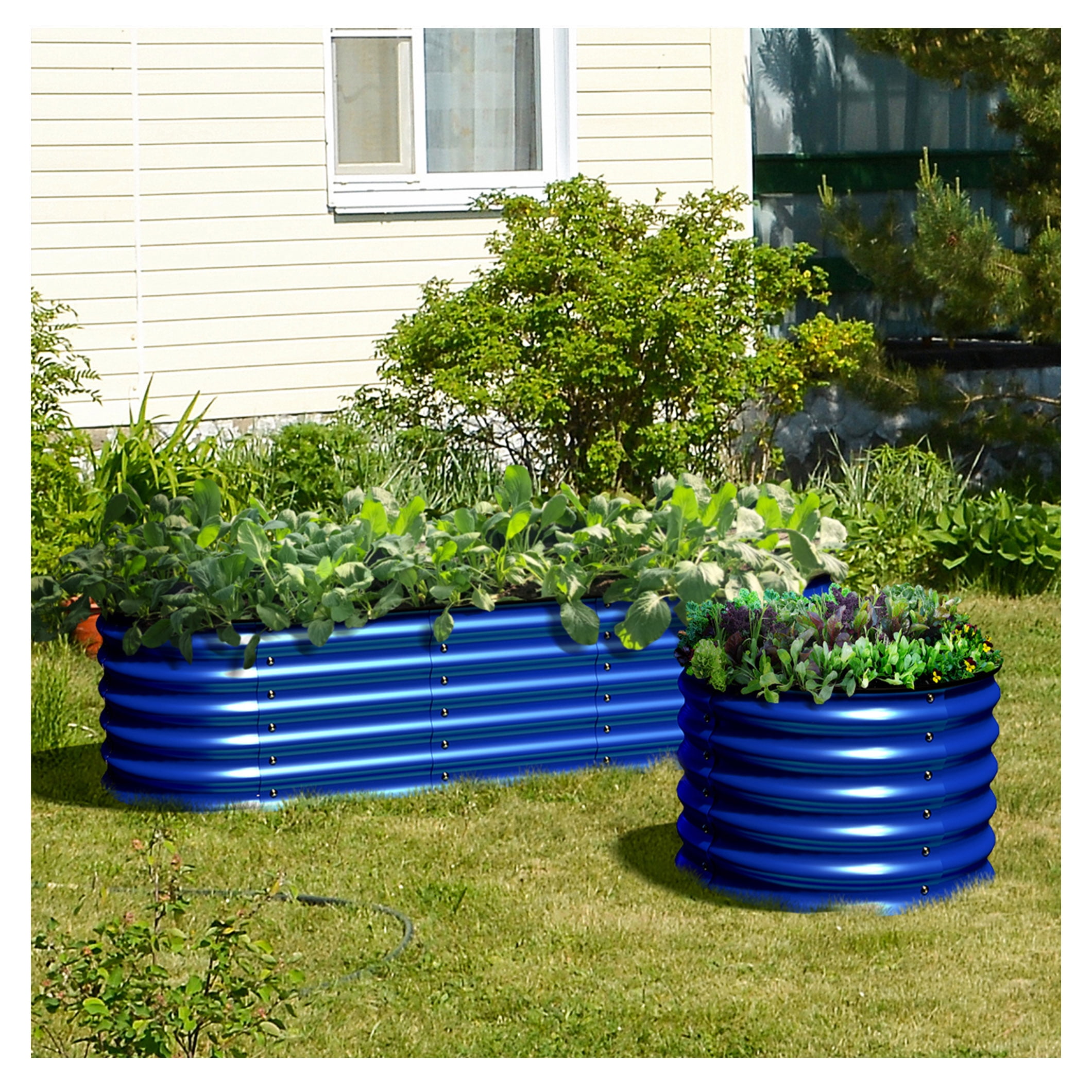 Olle Gardens 17" Tall Waterfall Modular Garden Bed in Cobalt Blue - Walmart.com