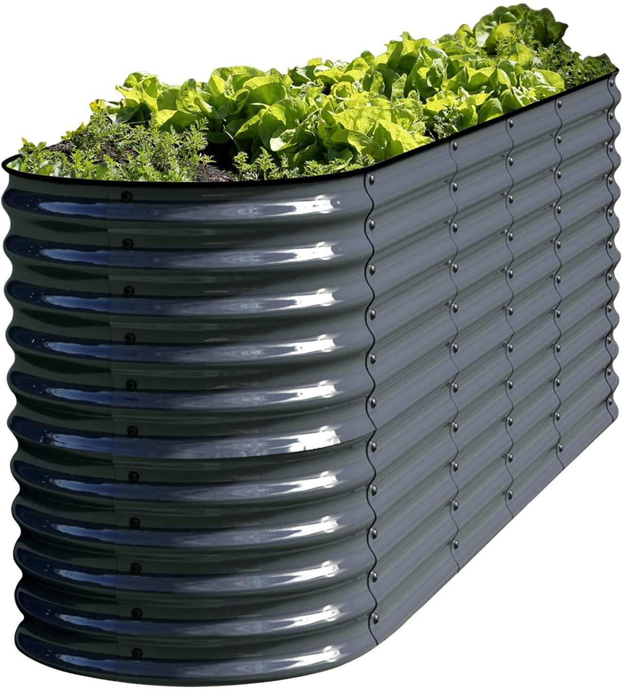 Olle Gardens 32" Tall 12-in-1 Raised Bed Garden in Midnight Gray ...