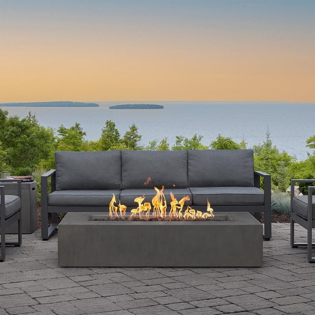 Olliewood 60 GFRC Propane Fire Pit Table - Resort Patio Furniture ...