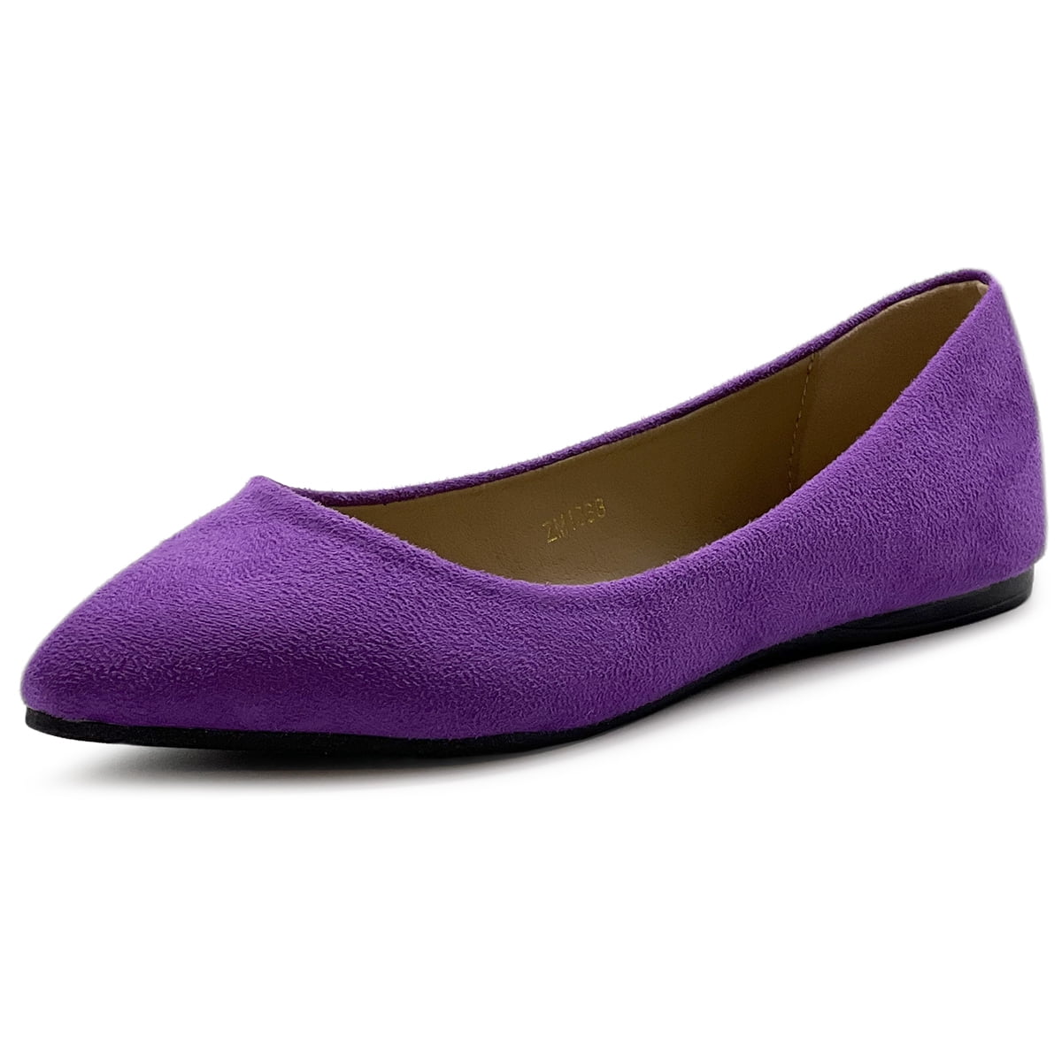 Ollio Women's Ballet Comfort Light Faux Suede Multi Color Shoes Flats ...