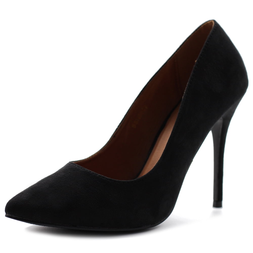 Ollio Women's Faux Suede Point Toe Shoes High Heel Multi Color Pumps ...