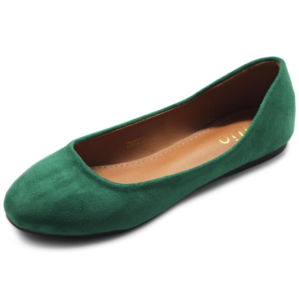 Ollio Women's Shoes Ballet Light Faux Suede Low Heels Flats ZM1014 ...