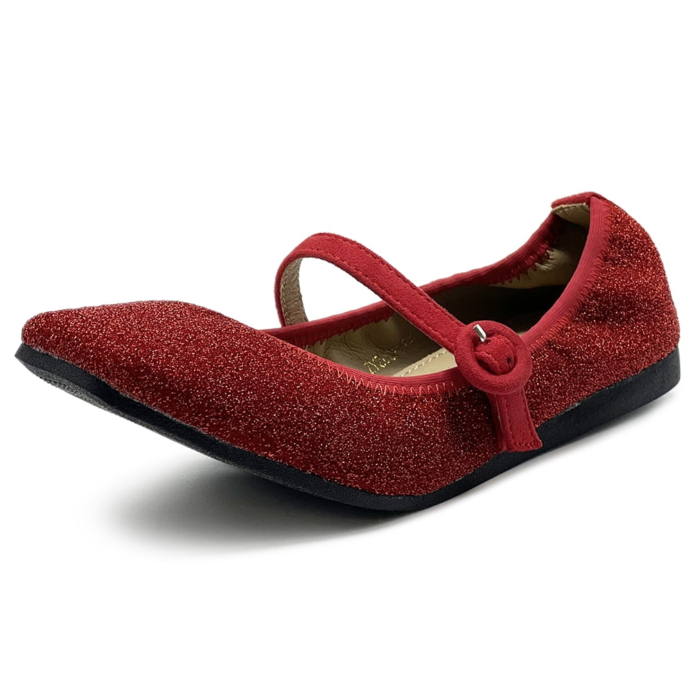 Ollio Women's Shoes Basic Mary Jane Elasticated Square Toe Ballet Flat F17340 - Walmart.com