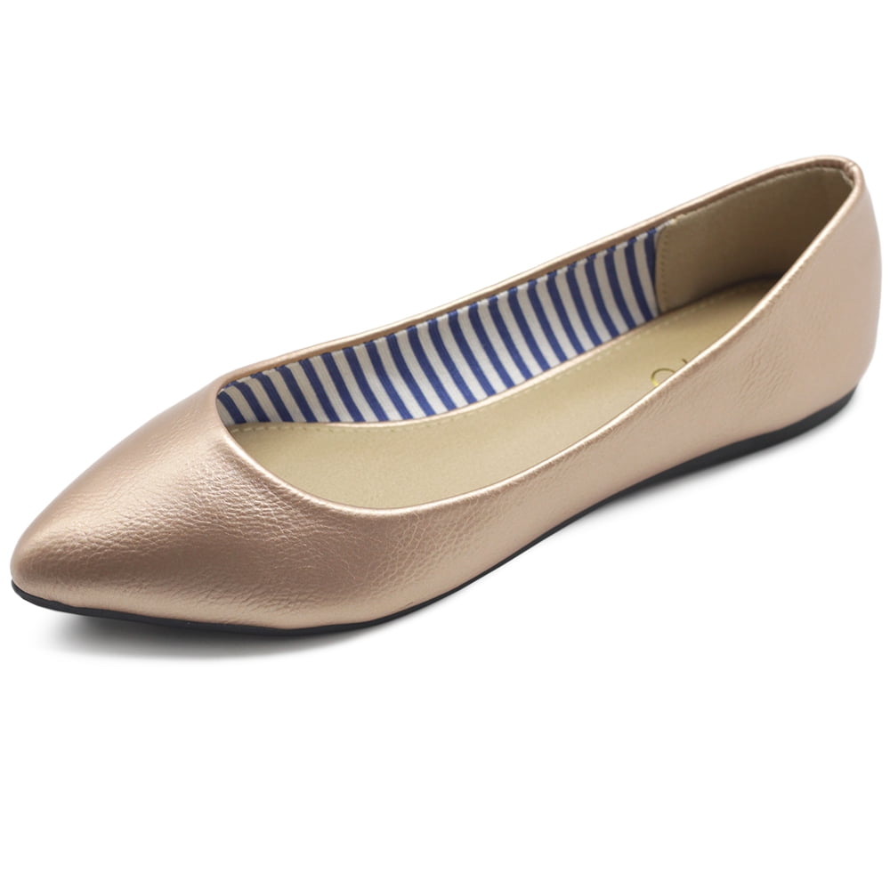 Ollio Women's Shoes Faux Leather Ballets Comfort Basic Light Flats ...