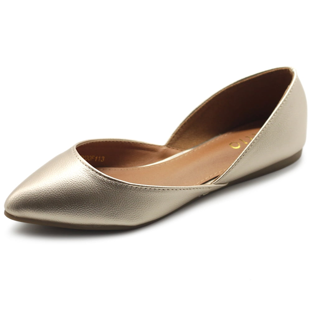 Ollio Women's Shoes Faux Leather Slip On Comfort Light Pointed Toe ...