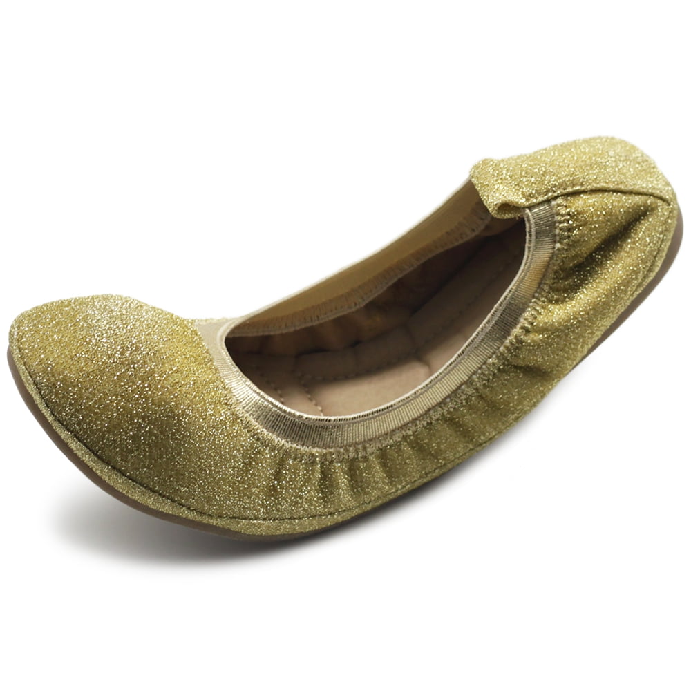 Ollio Women's Shoes Glitter Slip On Comfort Basic Ballet Flats F118 ...