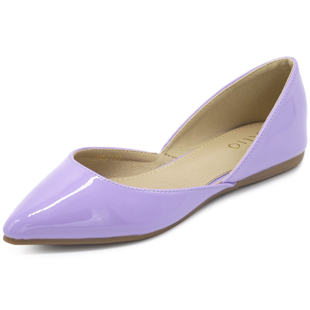 Ollio Women's Shoes Patent Leather Slip On Comfort Light Pointed Toe ...