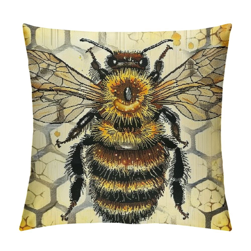 Ollo0ord Colorful Bee Pillow Cover Animal Decorative Cushion Cover for ...