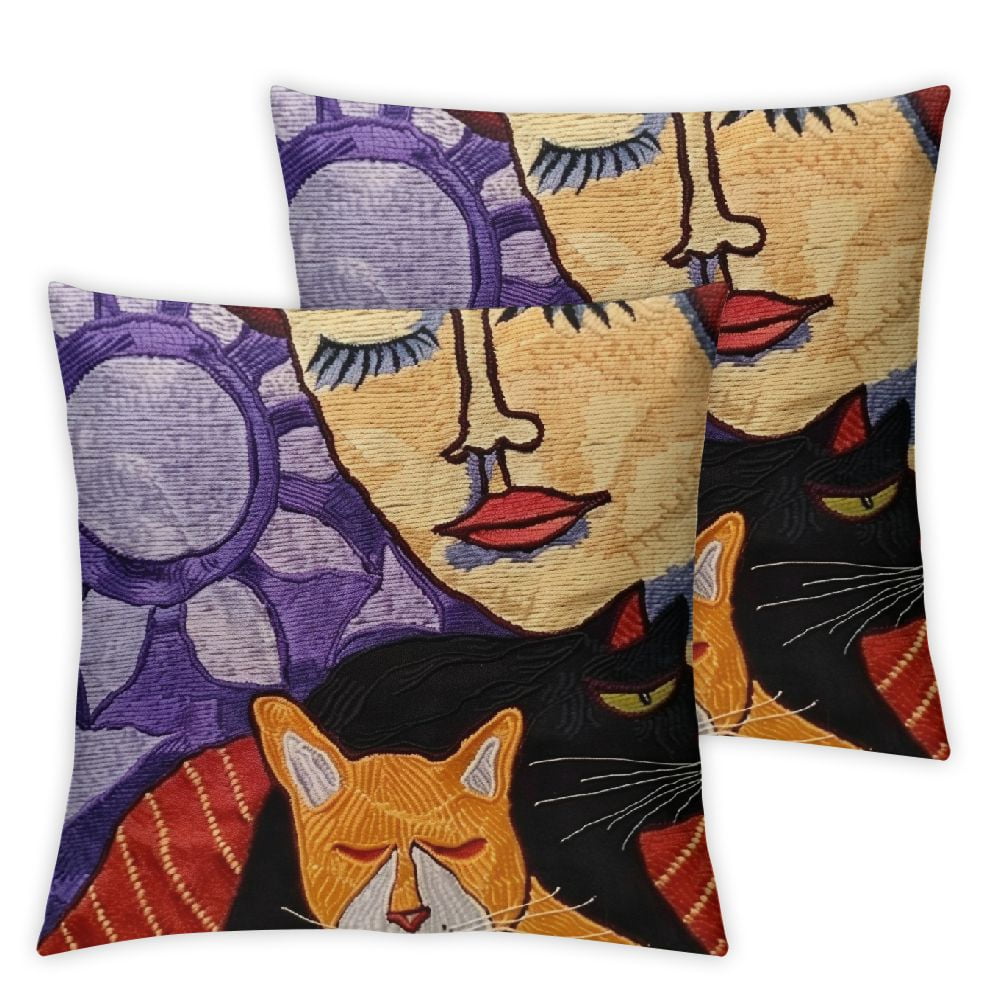 Ollo0ord Cushion Cover for Couch. Chain Pattern Painting in , Throw ...