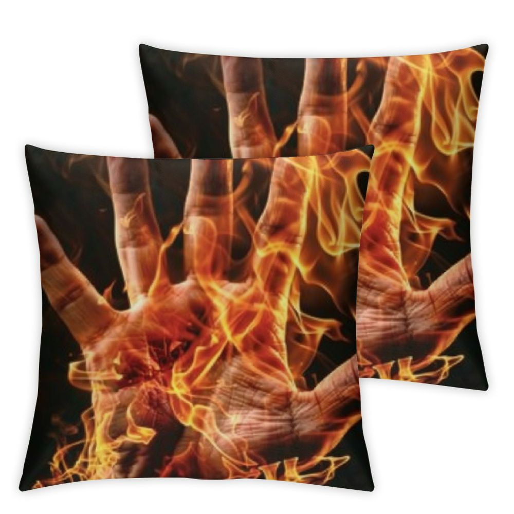 Ollo0ord Fire Flame Throw Pillow Covers Soft Couch Cushion Covers ...