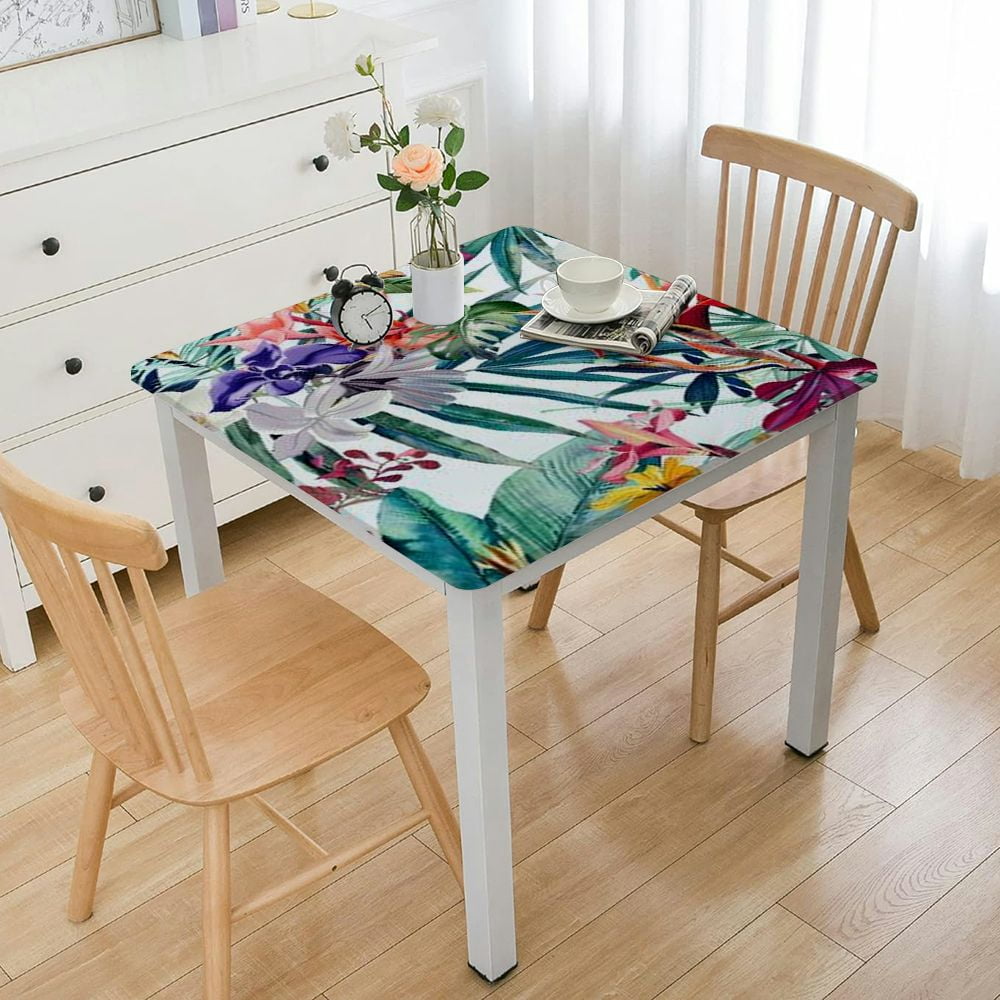 Ollo0ord Floral Square Table Cove, Watercolored Vibrant Color Palette ...