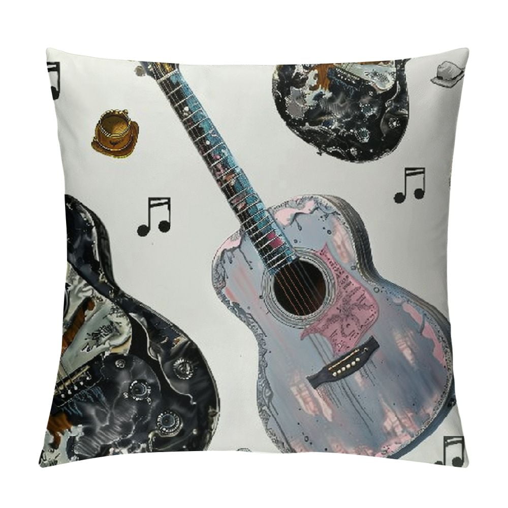 Ollo0ord Hat Pillow Cover Single Pack, Guitar Disc al Note Cushion ...
