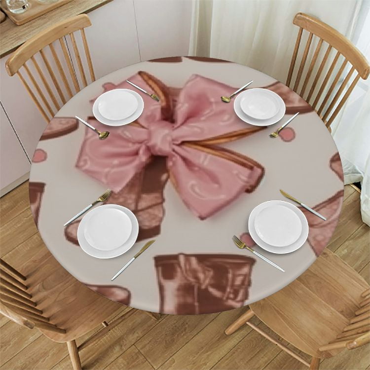 Ollo0ord Pink Cowgirl Boot Round Tablecloth Pink Western Decor ...