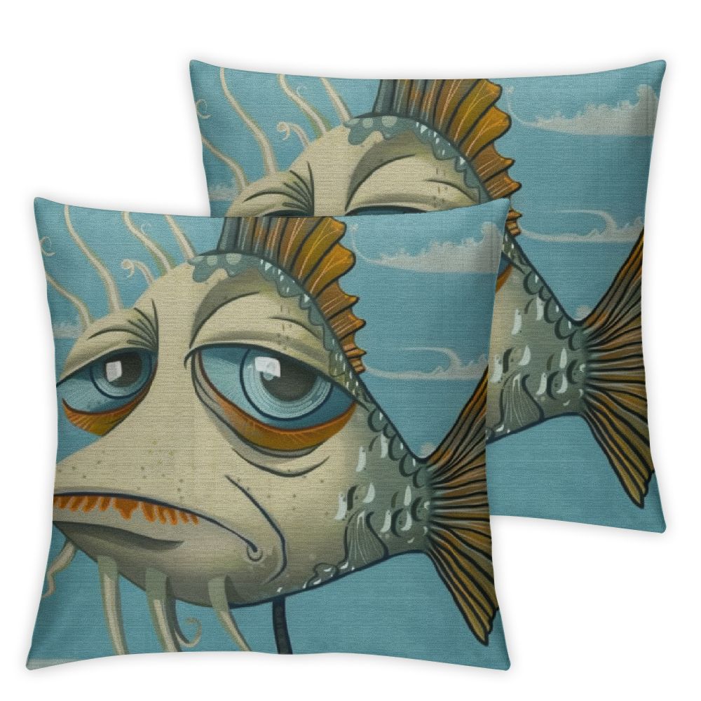 Ollo0ord Pipa Fish Cartoon Characters Throw Pillow Covers Inch Square ...