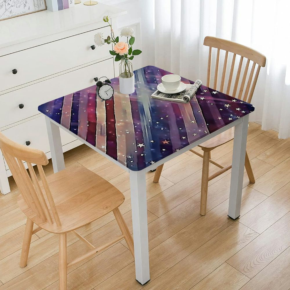 Ollo0ord Square Eggplant Table cover, Abstract Colourful Beams Backdrop ...