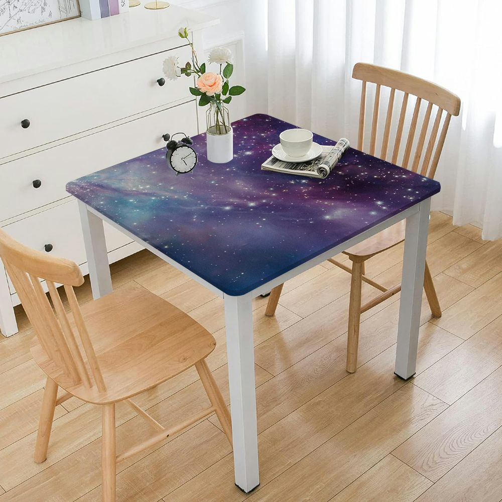 Ollo0ord Square Table Cover, Purple Nebula Mysterious Cluster Motion ...