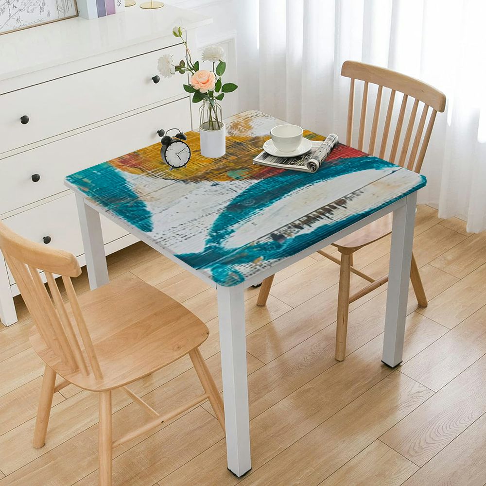 Ollo0ord Table Cover,Watercolor Sea Themed Cartoon Sun Wave Table ...