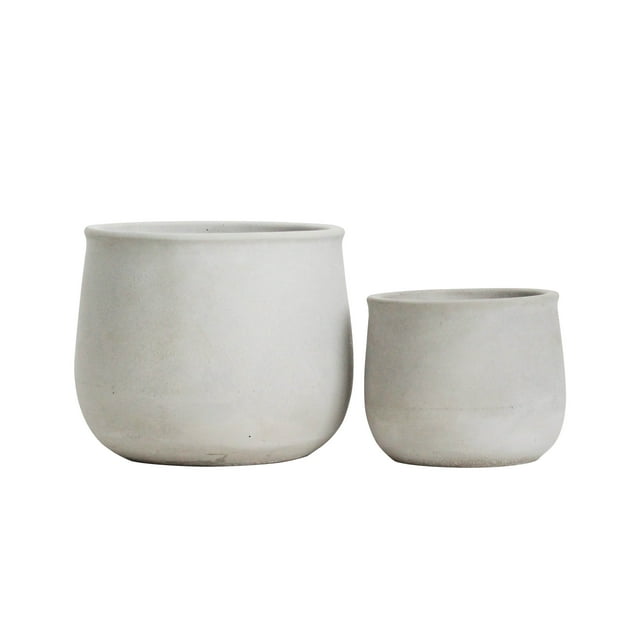 Olly & Rose Modern Indoor/Outdoor Ceramic Cement Planter Set ...