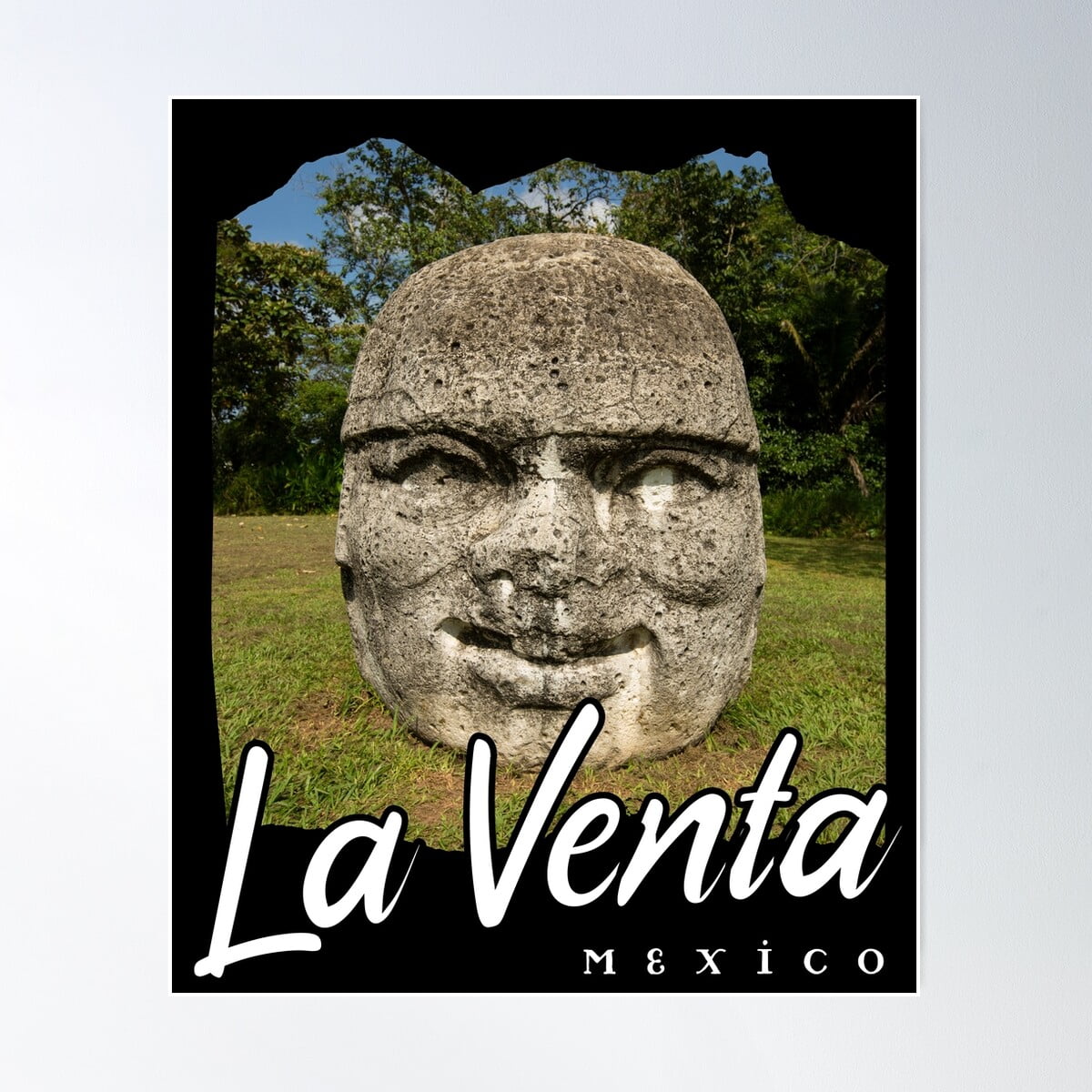 Olmec Colossal Head Mexico La Venta Olmec Head Poster Wall Art, Modern ...