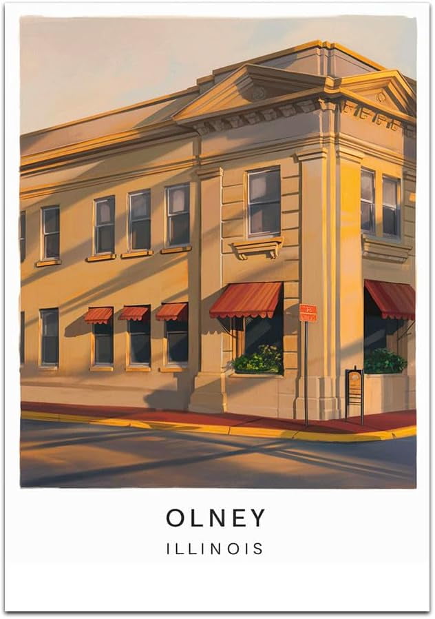 Olney Map Retro Style Travel Canvas, Olney Map Vintage Rustic Canvas ...