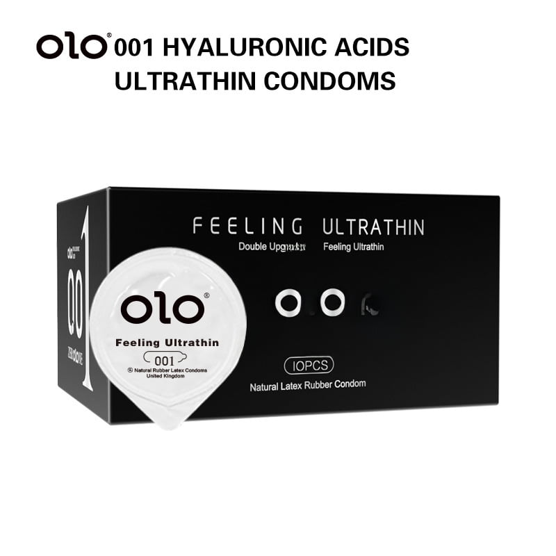 Olo English male goddess 10 ultra-thin condoms black set hyaluronic acid 001 condom - Walmart.com