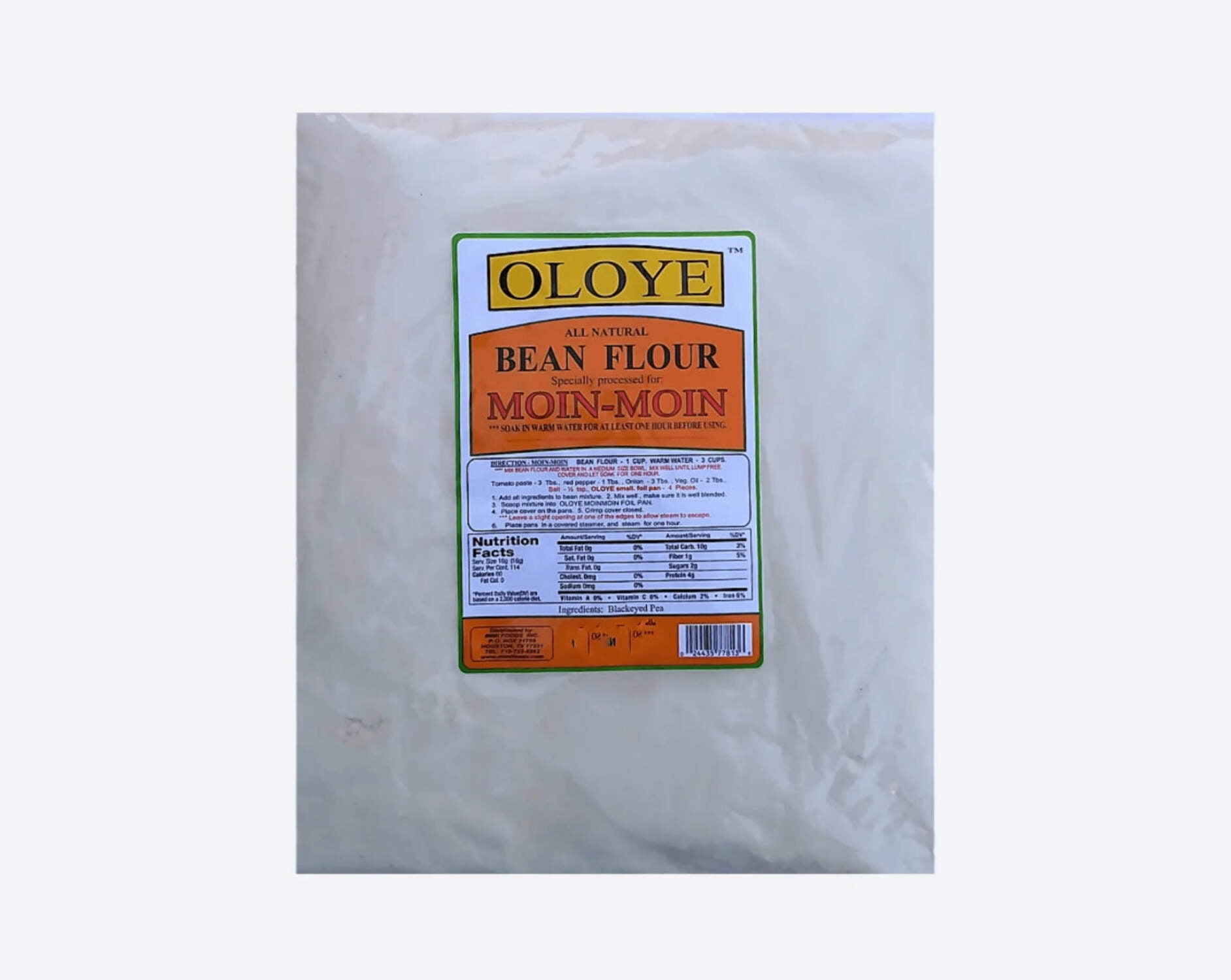 Oloye Peeled Beans Flour - 4lb, Moin-Moin Akara Ready - Walmart.com