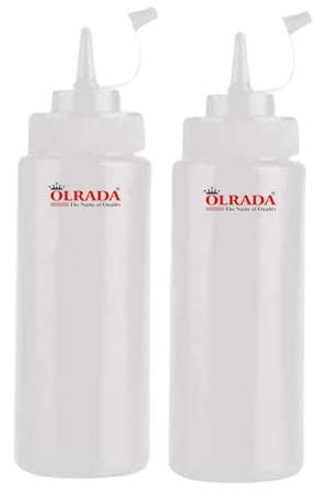 Olrada Squeeze Bottles with Caps Squirt Bottles with Cap for SauceCondiment Dispenser Mustard ...