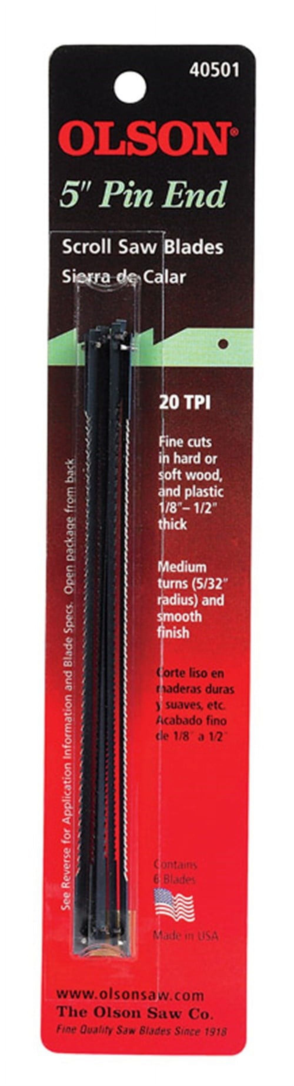 Olson 20TPI Regular Pin End Scroll Saw Blade (6 Count) SC40501 - Walmart.com