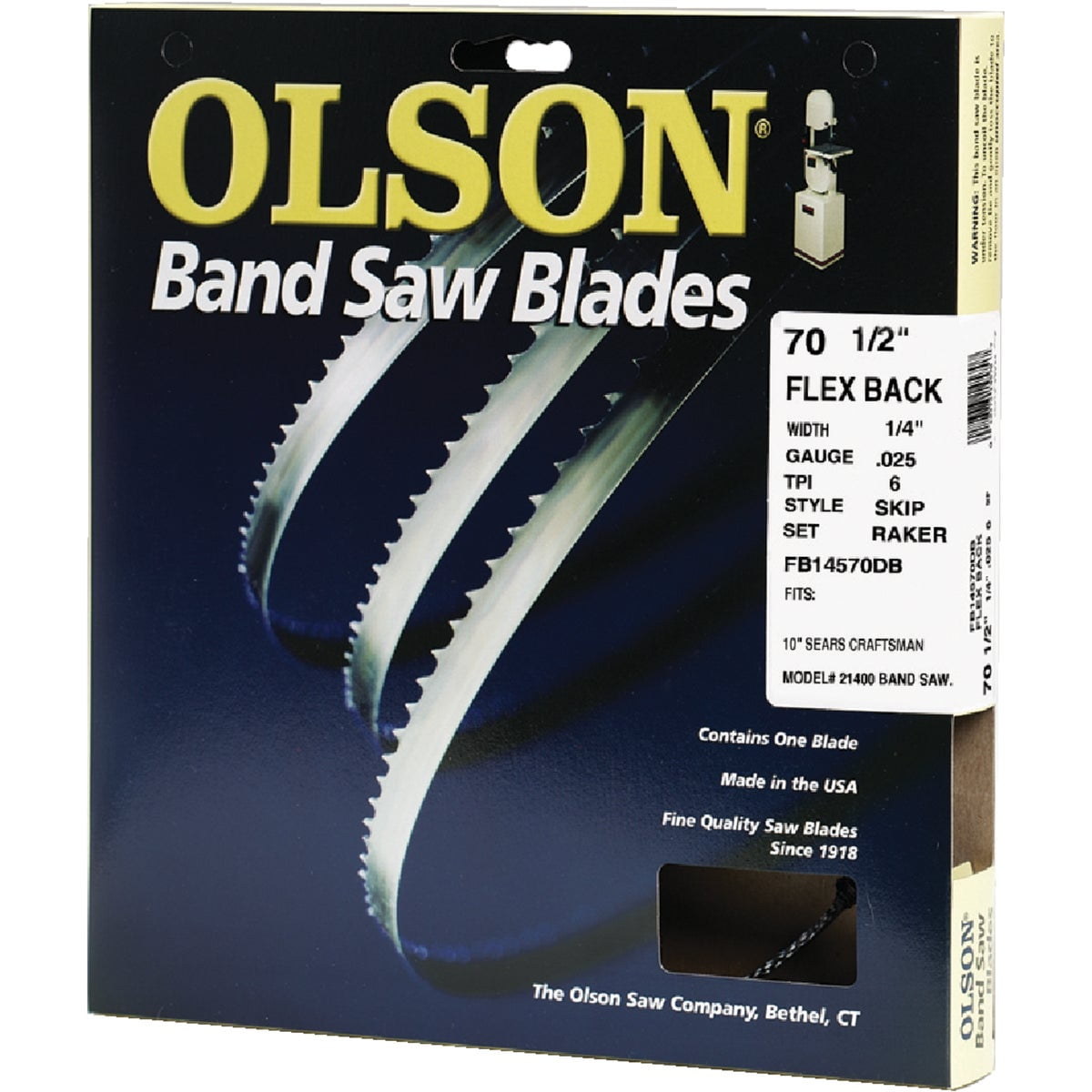 Olson Band Saw Blade FB14570DB - 6 TPI Skip Flex Back - 70-1/2 In ...