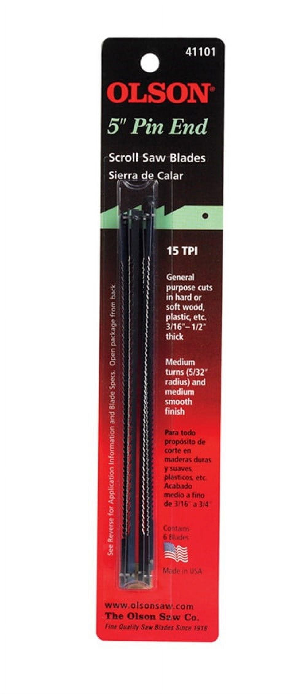 Olson 15TPI Regular Pin End Scroll Saw Blade (6 Count) SC41101 - Walmart.com