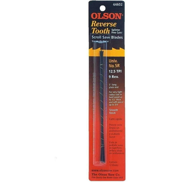 Olson Scroll Saw Blades Reverse Tooth Universal No. 5 R 5 " 12.5 Tpi ...