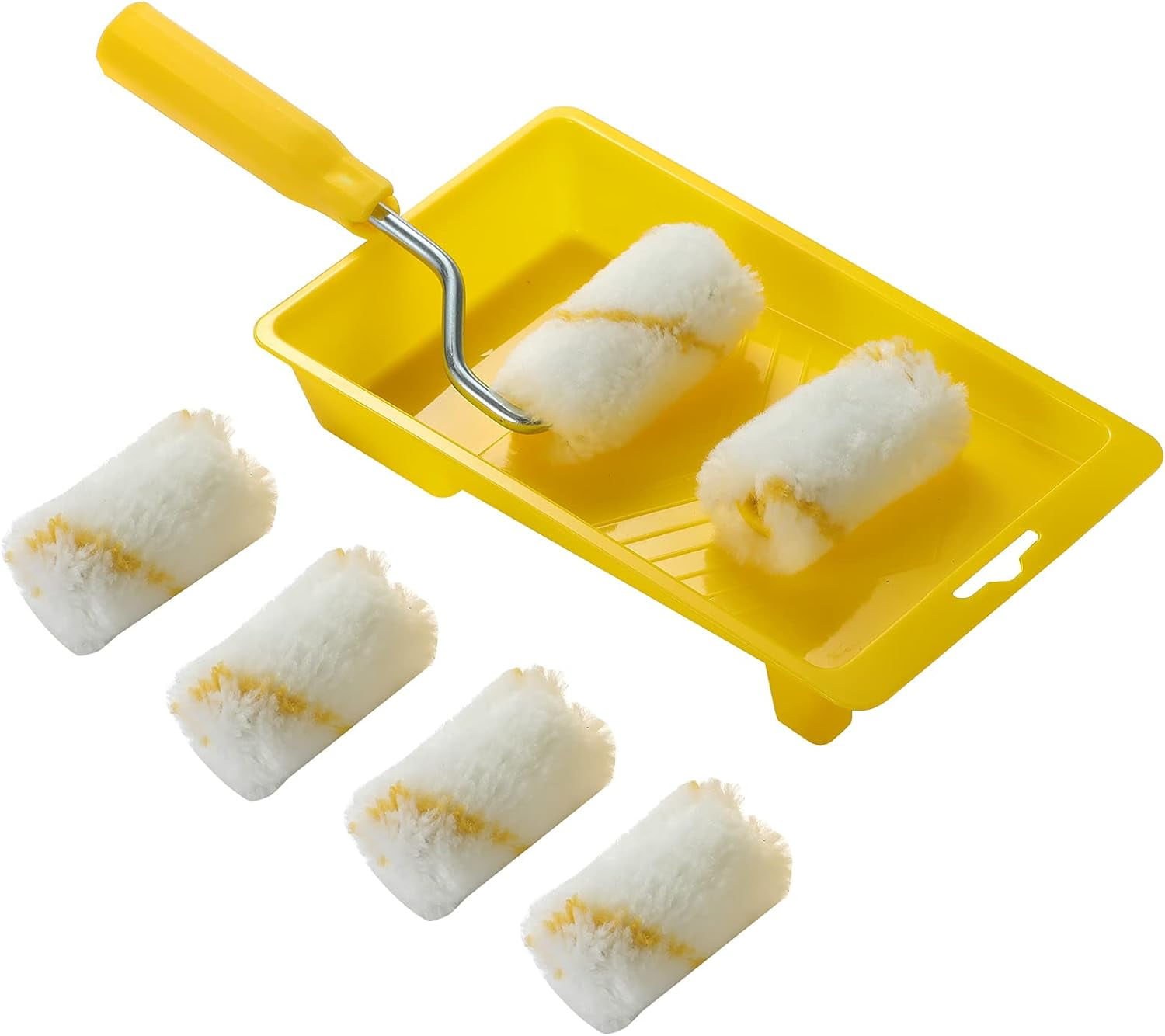 Olurrisa 2-inch Paint Roller Set Mini Plastic Tray Microfiber Covers ...