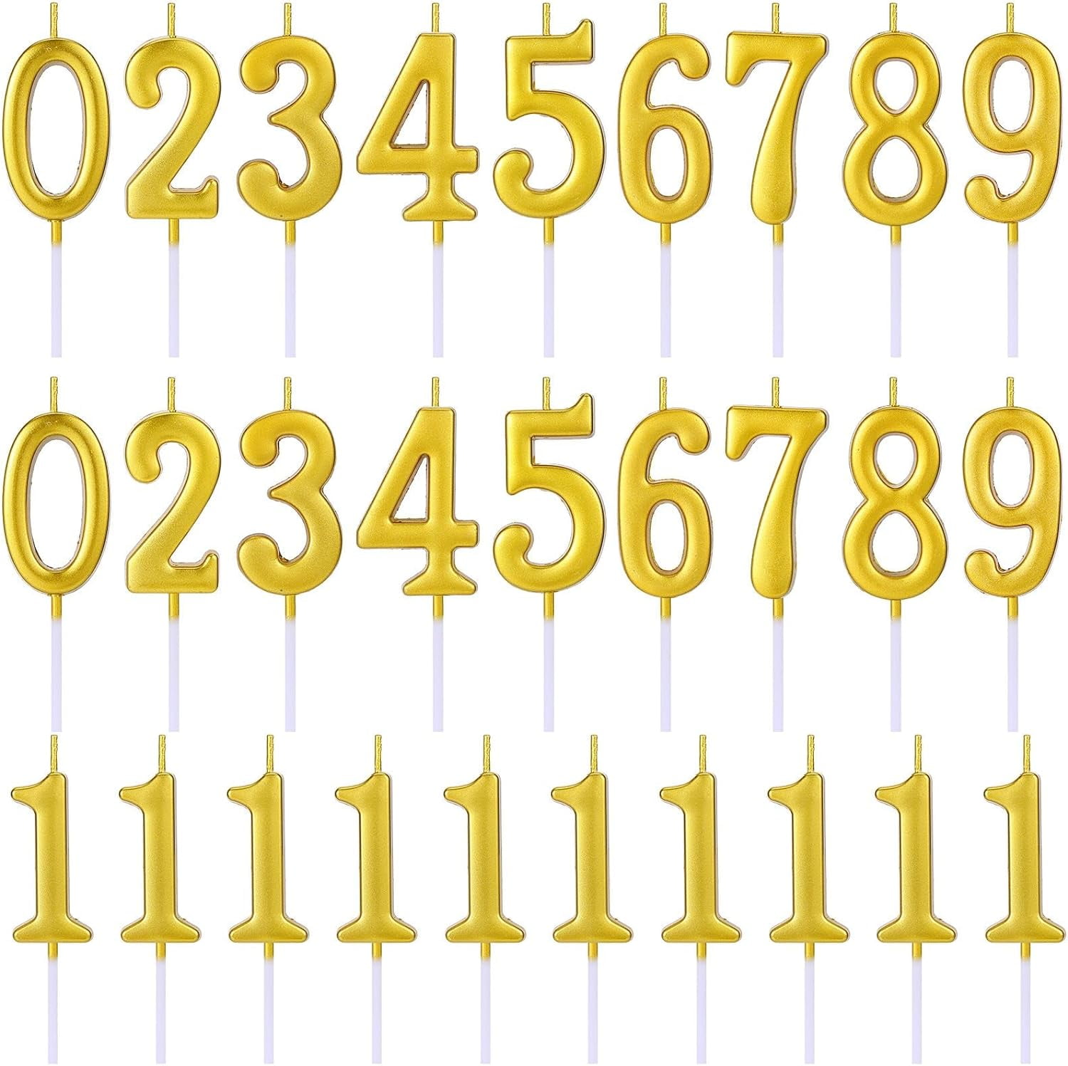 Olurrisa 28 PCS Number Birthday Candles Gold Number Candles Cake ...