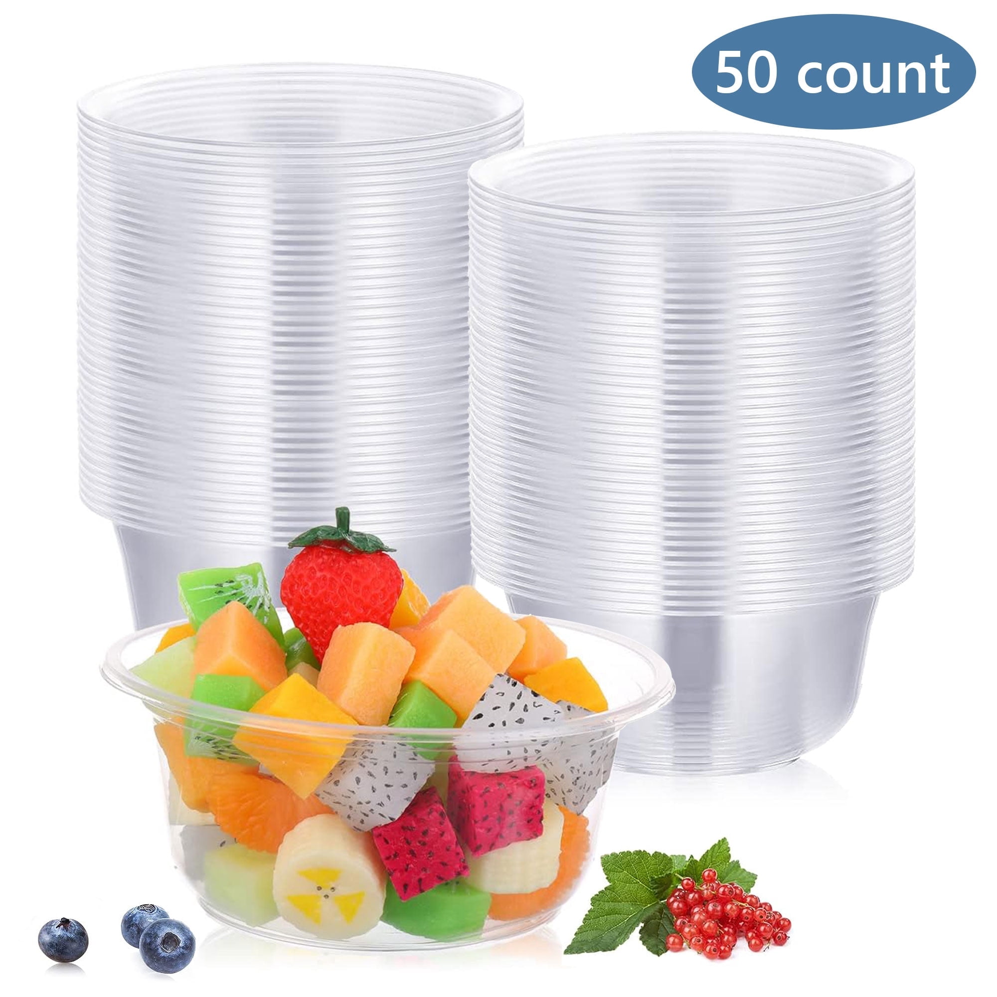 Olurrisa 9 Oz Clear Plastic Bowls - 50 Pack disposable bowls - Premium ...