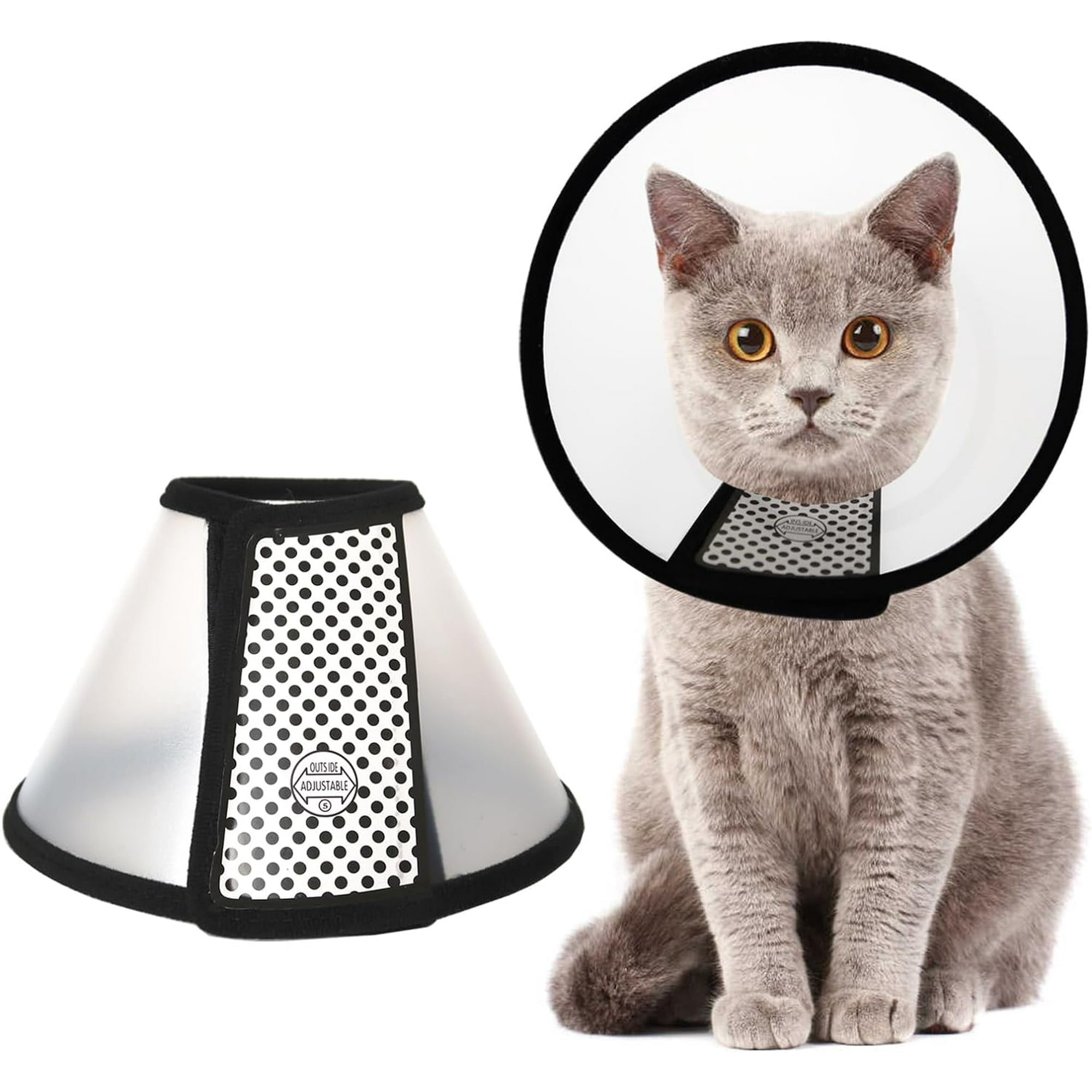 Olurrisa Adjustable Cat Collars & Cones After Surgery Dog Neck Cone For ...