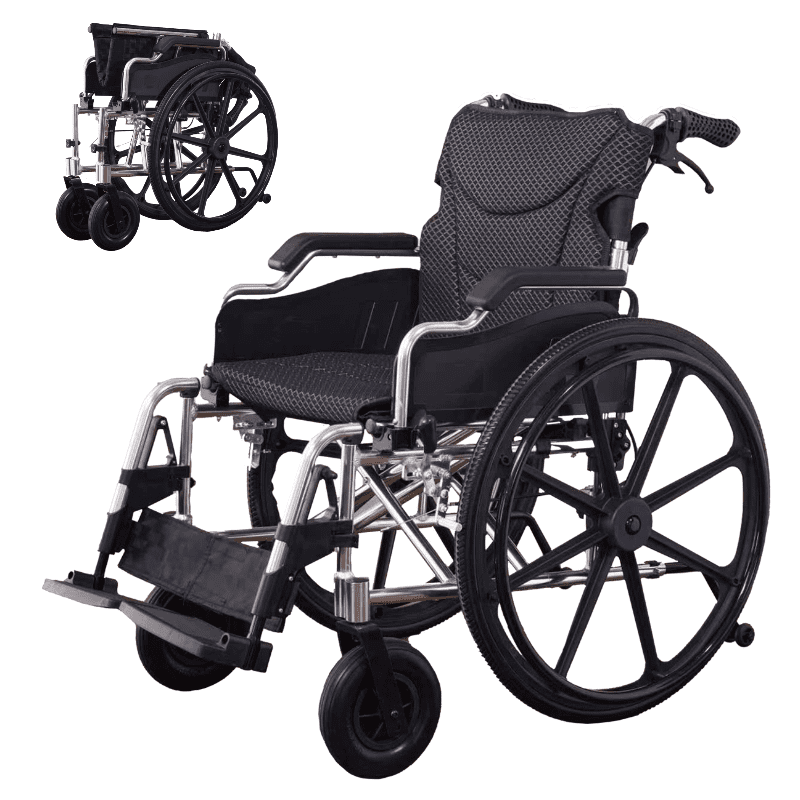 Olurrisa Aluminum Alloy Transport Wheelchair. 18" Seats. With front and ...
