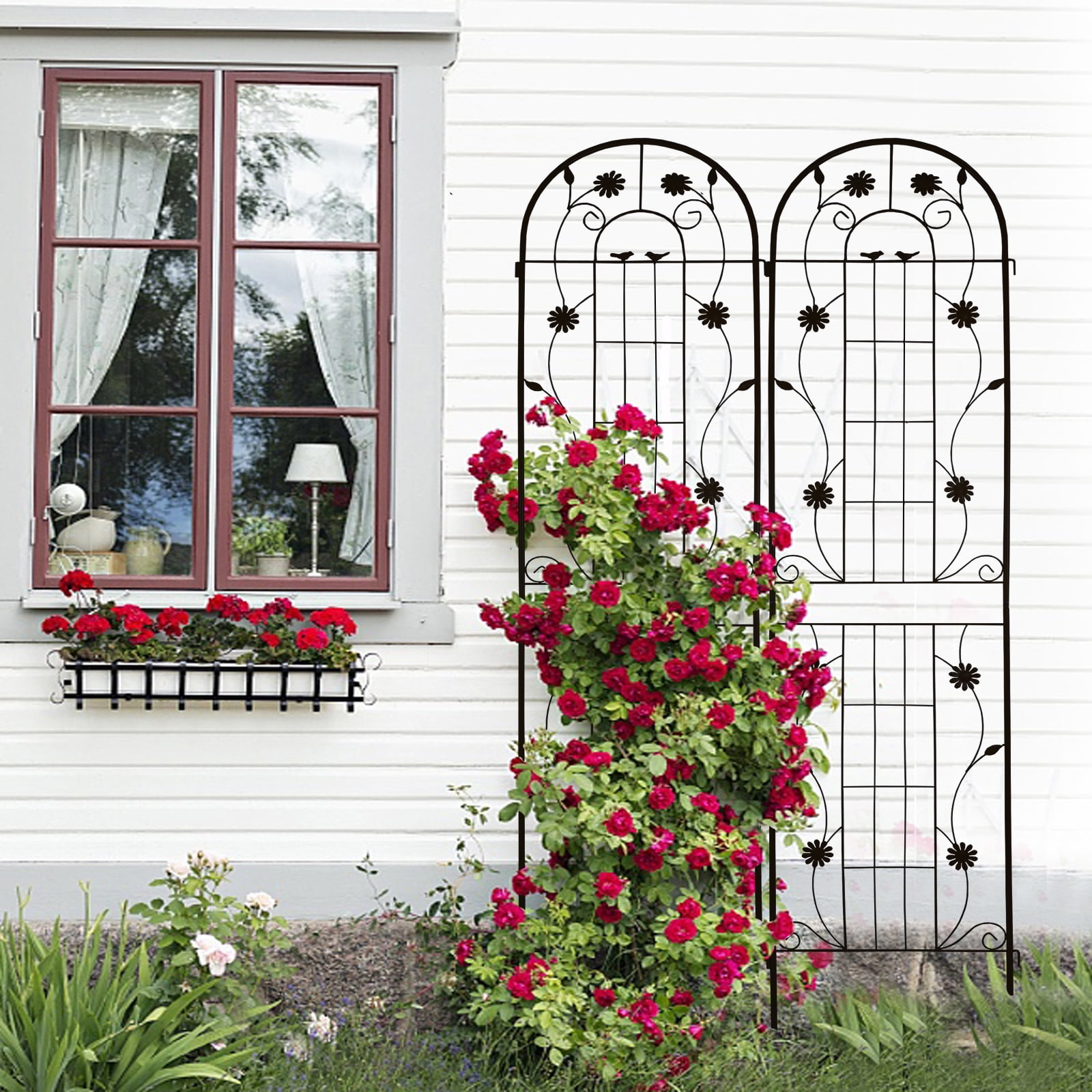 Olurrisa French Country Double Trellis Kit - Heavy Duty Iron Vine ...