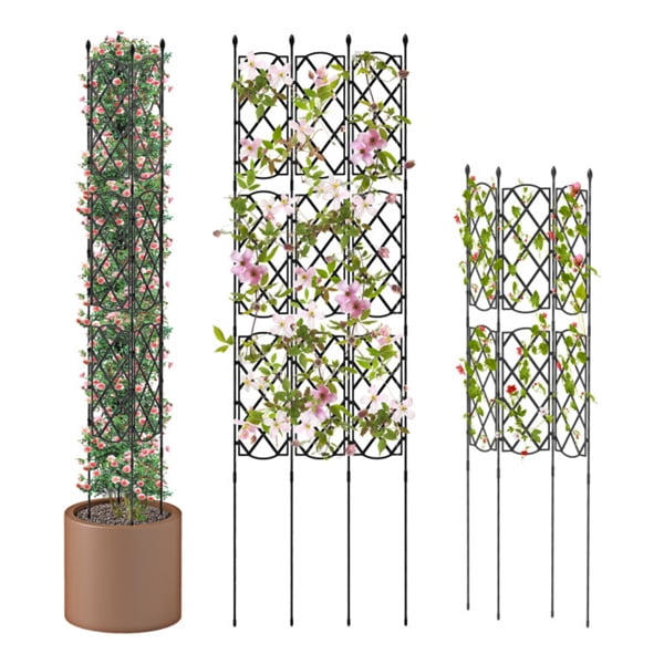 Olurrisa Outdoor Adjustable 19"x64" Garden Trellis for Raised Beds - PE ...