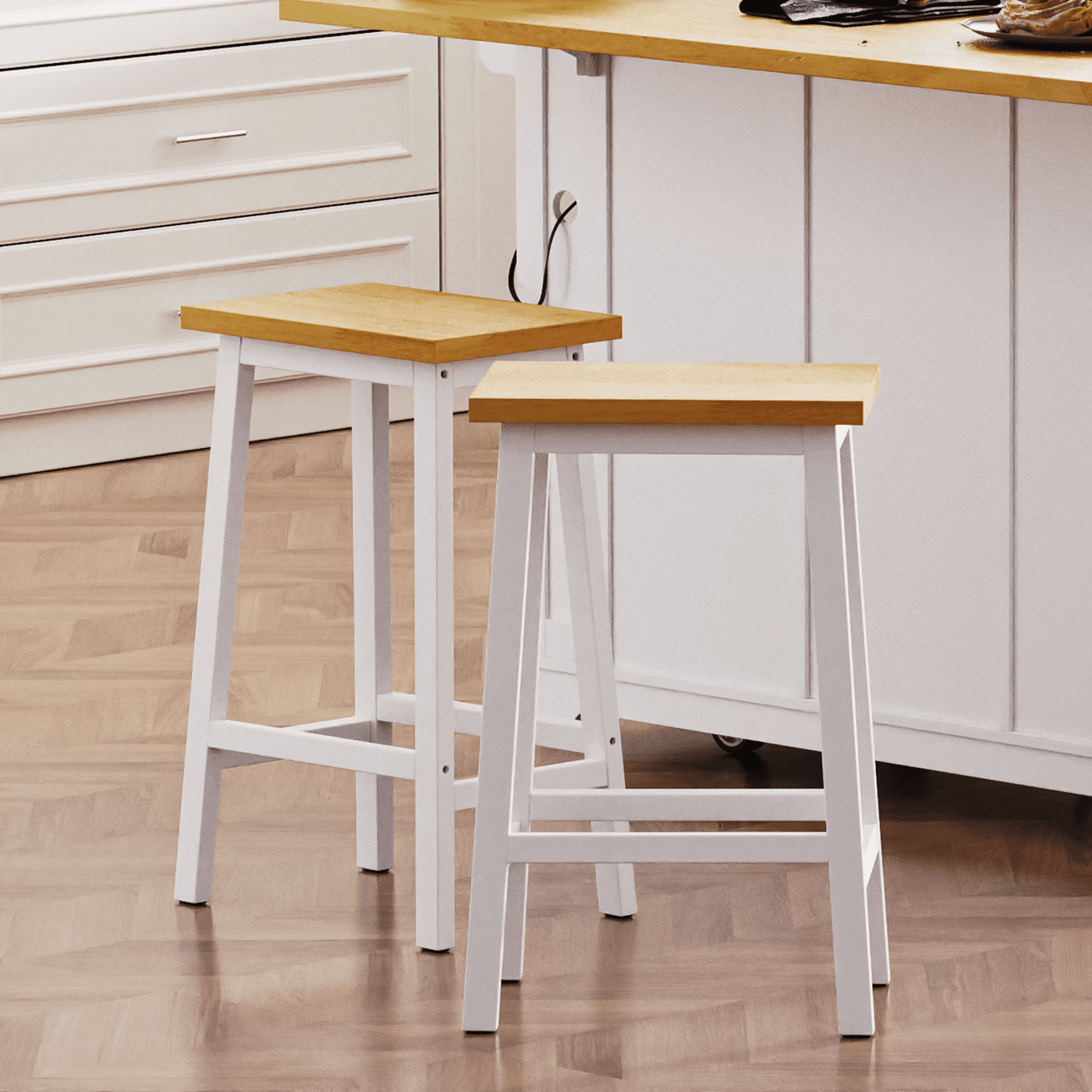 Olurrisa Solid Wood Bar Stools (Not Cheap Iron), 25.6" Tall Set of 2 ...