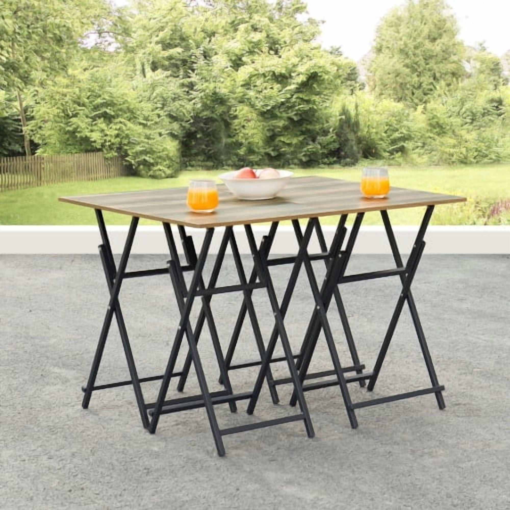 Olurrisa TV Dining Tables Eating Set of 4 with Stand,Folding Snack Tray ...