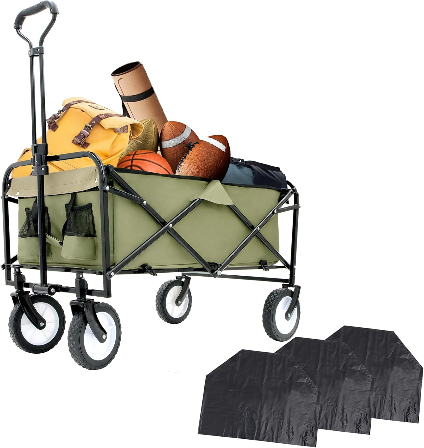 Olurrisa Wagons Carts Foldable, Collapsible Wagon Cart with 360 lbs and ...