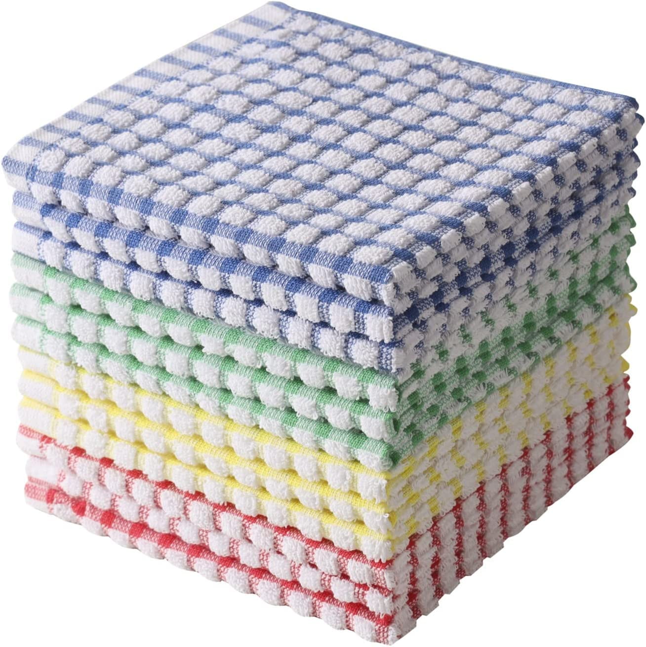 Olurrsia Kitchen Dish Cloths 12pcs, Bulk Cotton Kitchen Dish Wash ...