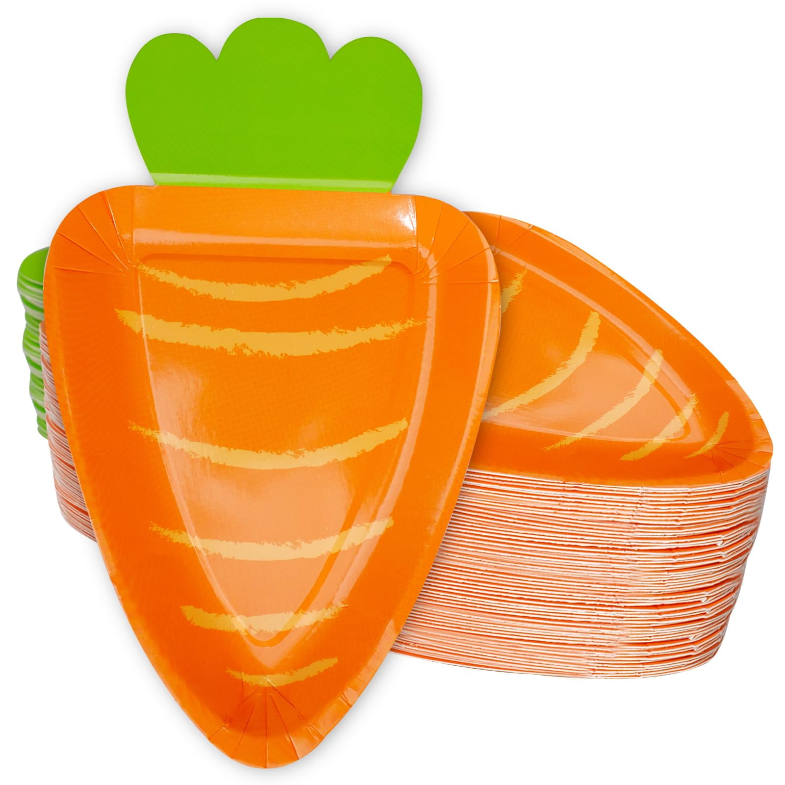 Olutacot 72 Pcs Easter MMF7 Paper Plates Carrot Shape Disposable Picnic ...