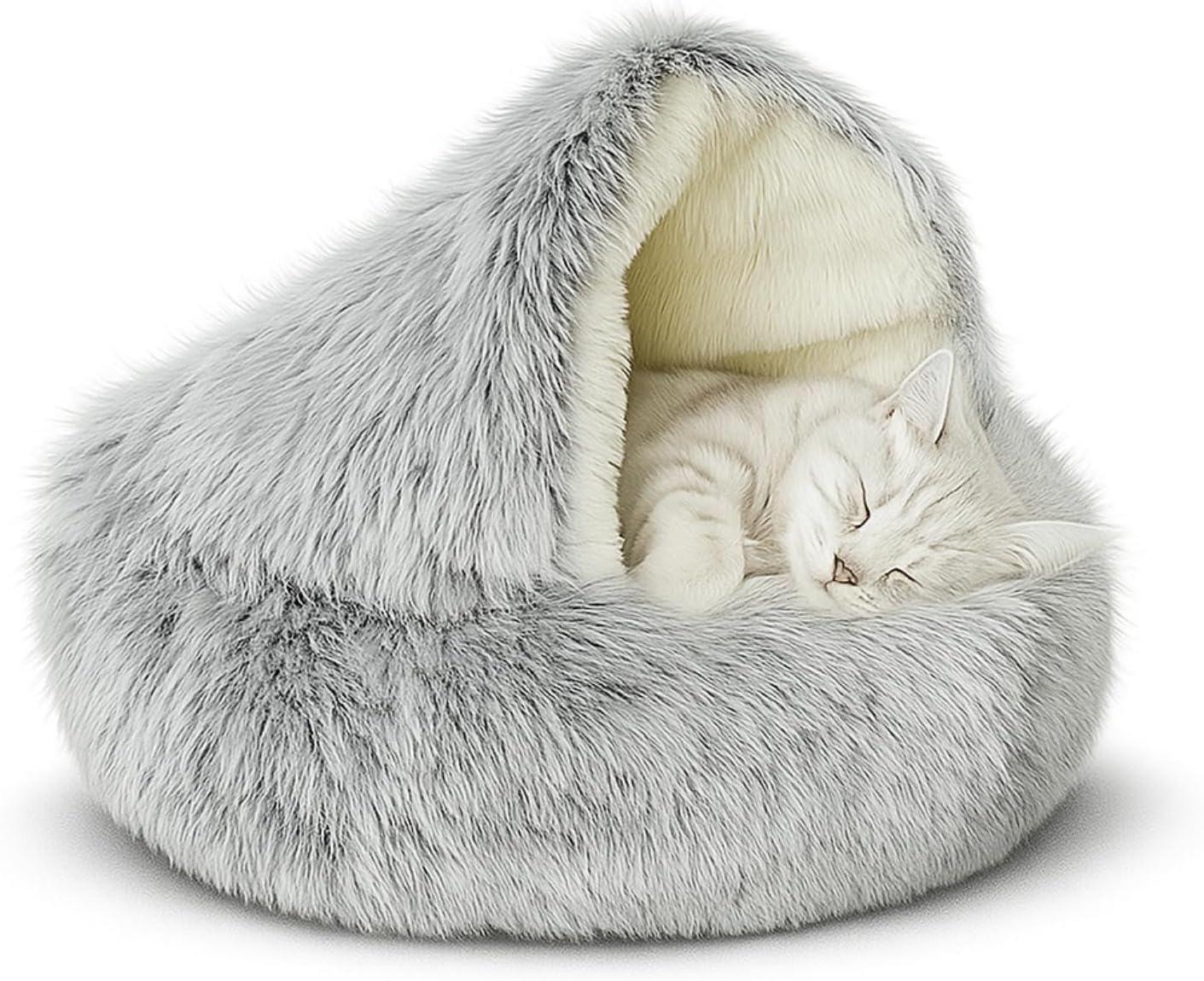 Olvys Cozy Cocoon Dog Bed, Cozy Cocoon Pet Bed, Fluffy Covered Hooded ...