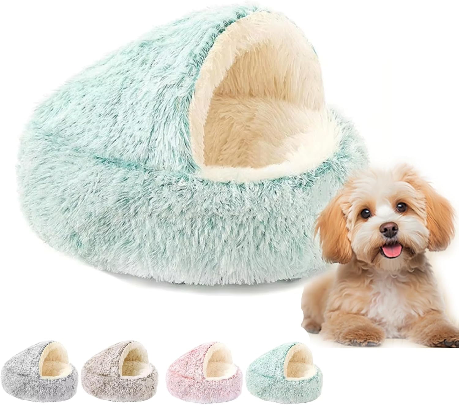 Olvys Cozy Cocoon Dog Bed,Cozy Cocoon Pet Bed for Dogs,Cat Dog Bed with Cover,Plush Dogs Beding ...