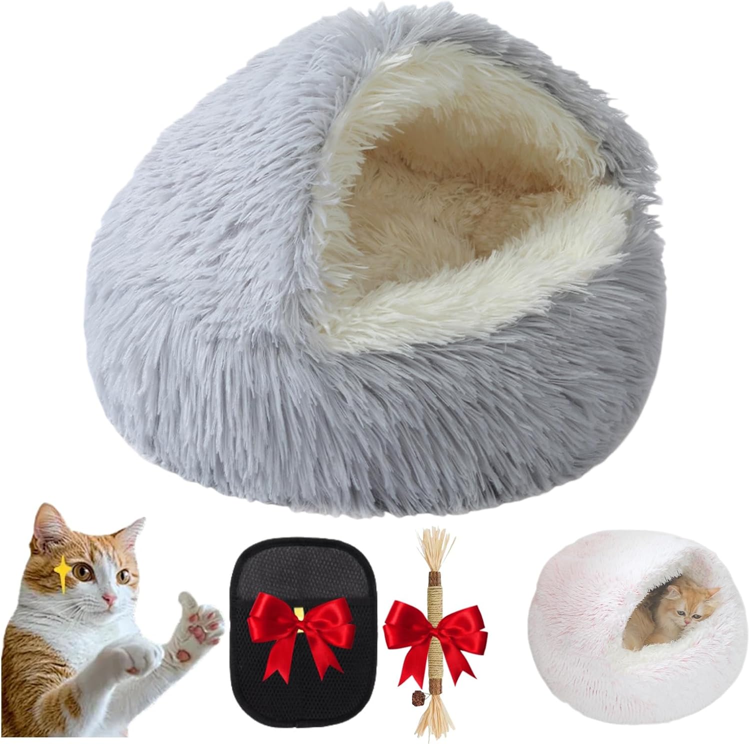 Olvys Cozy Cocoon Dog Bed,Cozy Cocoon Pet Bed for Dogs,Fluffy Covered ...