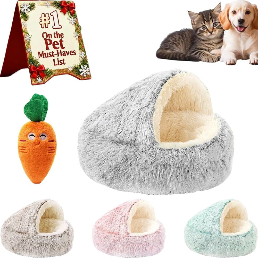 Olvys Cozy Cocoon Dog Bed for Dogs, Washable Dog Bed with Hood Cover ...