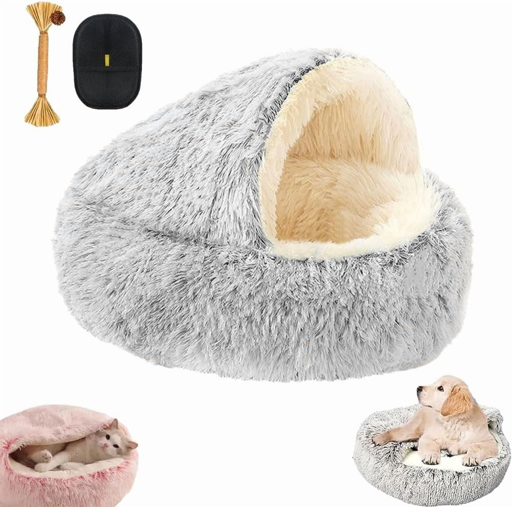 Olvys Cozy Cocoon Dog Bed, Hooded Cave Pet Bed for Small Medium Dogs ...