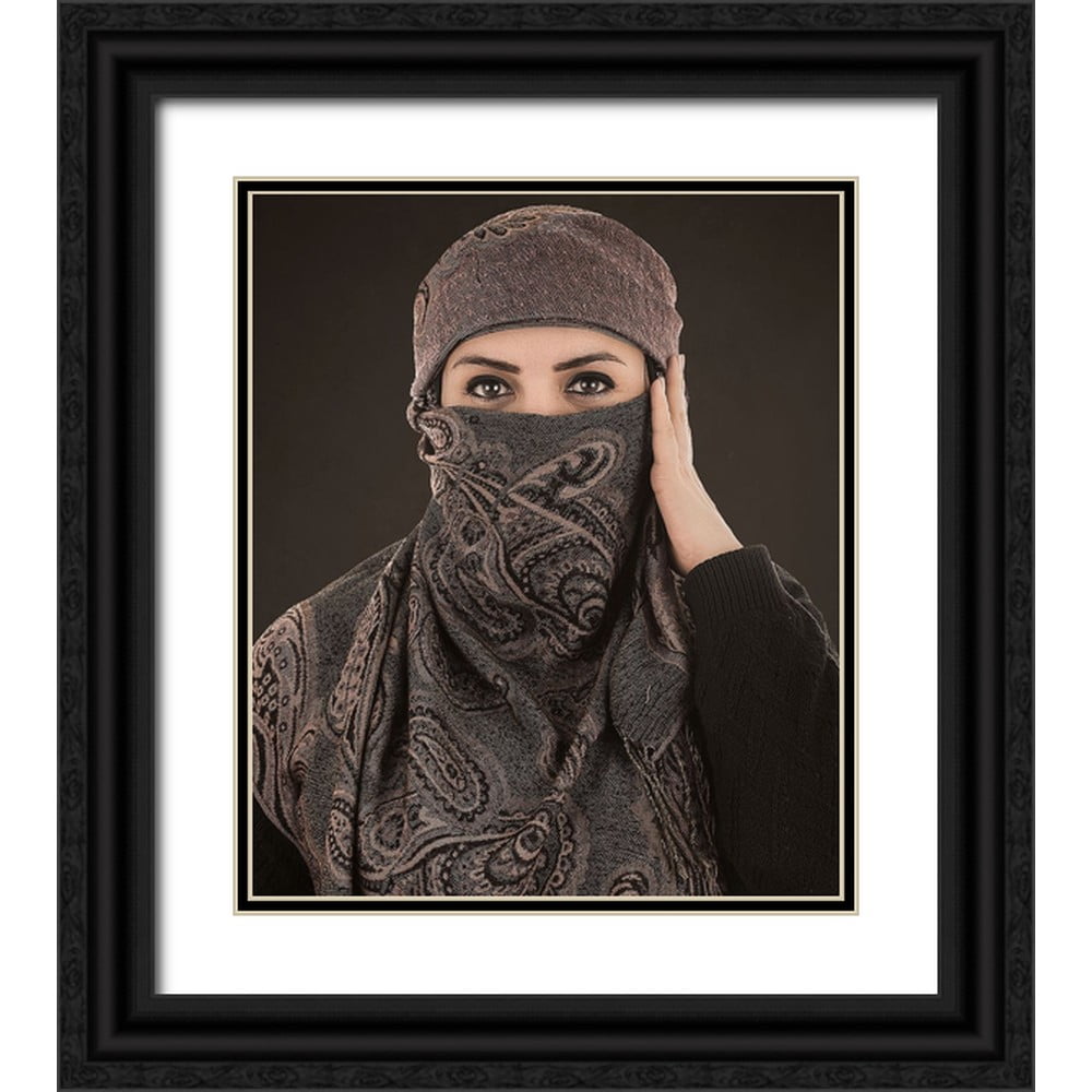 Olwy, Moutaz 12x14 Black Ornate Wood Framed with Double Matting Museum ...